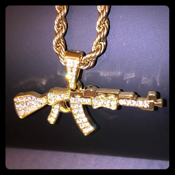 Accessories | Ak47 Iced Out Pendant C 24 Rope Chain | Poshmark